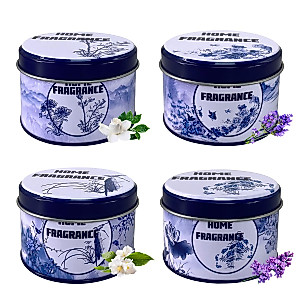 4 Pack Home Scented Candles - Strong Lavender, Vanilla Jasmine, Lilac & Gardenia Candle, 4.4 Oz, 100% Soy, Non-Toxic, Small Candle Set for Aromatherapy & Gifts