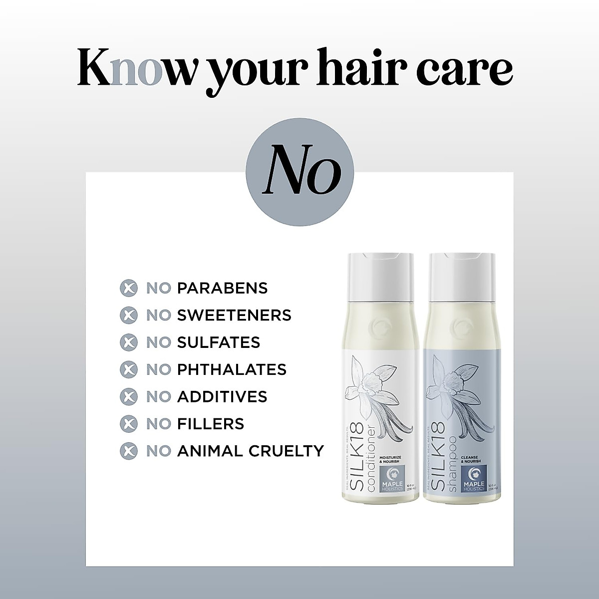 Silk18 Sulfate Free Shampoo and Conditioner Set - Hydrating Moisturizer with Shea Butter, Jojoba and Argan Oil for Frizzy, Damaged Curly Hair and Dry Scalp