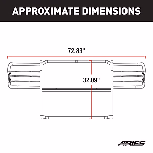 ARIES 6055 1-1/2-Inch Black Steel Grille Guard, No-Drill, Select Honda Ridgeline