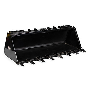 Titan Attachments 72" HD Skid Steer Dirt Bucket with Bolt-On Teeth, Rated 2,645 LB, Universal Quick Tach
