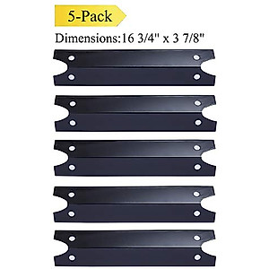 Votenli P9731A (5-Pack) 16 3/4" Porcelain Steel Heat Plate Replacement for Select Brinkmann, Charmglow Gas Grill Models (5-Pack)