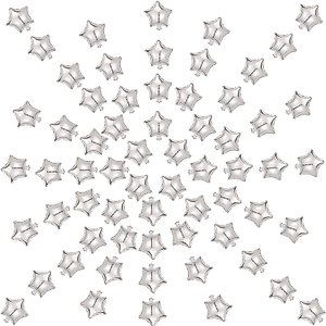 100Pcs 5'' Star Foil Balloons Five-Pointed Star Shape Balloons for Birthday Party Wedding Baby Shower, Gender Reveal, birthday or Engagement Party Decoration (Silver)