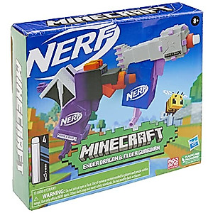 NERF MicroShots Minecraft Ender Dragon and Elder Guardian Mini Blaster 2-Pack, 4 Elite Darts, Pull to Prime Handle (Amazon Exclusive)