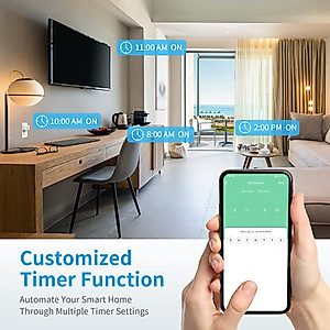 Syantek Smart Plug, Smart Home WiFi Outlets Compatible with Alexa and Google Assistant for Voice Control, Remote Control, Timer Function, No Hub Required, 2.4GHz WiFi Only, FCC Certified (2 Pack)