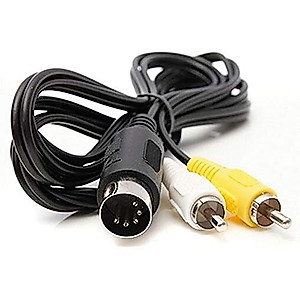 Gimax New cable for SEGA MASTER SYSTEM 1 & MEGADRIVE 1 TV/AV RCA VIDEO CABLE/LEAD