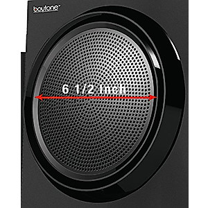 Boytone BT-210FB Wireless Bluetooth Stereo Audio Speaker with Powerful Sound, Bass System, Excellent Clear Sound & FM Radio, Remote Control, Aux-In Port, USB/SD/for Phone's, Laptops, Black, 30 W