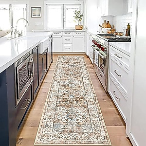 Pauwer Hallway Runner Rug 2'x8', Boho Washable Runner Rugs with Rubber Backing, Oriental Non Slip Carpet Runner for Hallways, Farmhouse Rug Runners for Kitchen Laundry Room Entryway Bedroom