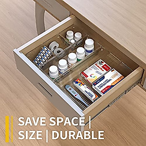 Kzemtcuo 16 Pcs Drawer Organizer Set 5-Size Non-Slip Bathroom Drawer Tray Dividers Versatile Storage Bins Plastic Organizers Divider Container For Dresser Makeup Kitchen Junk Drawer Organizer