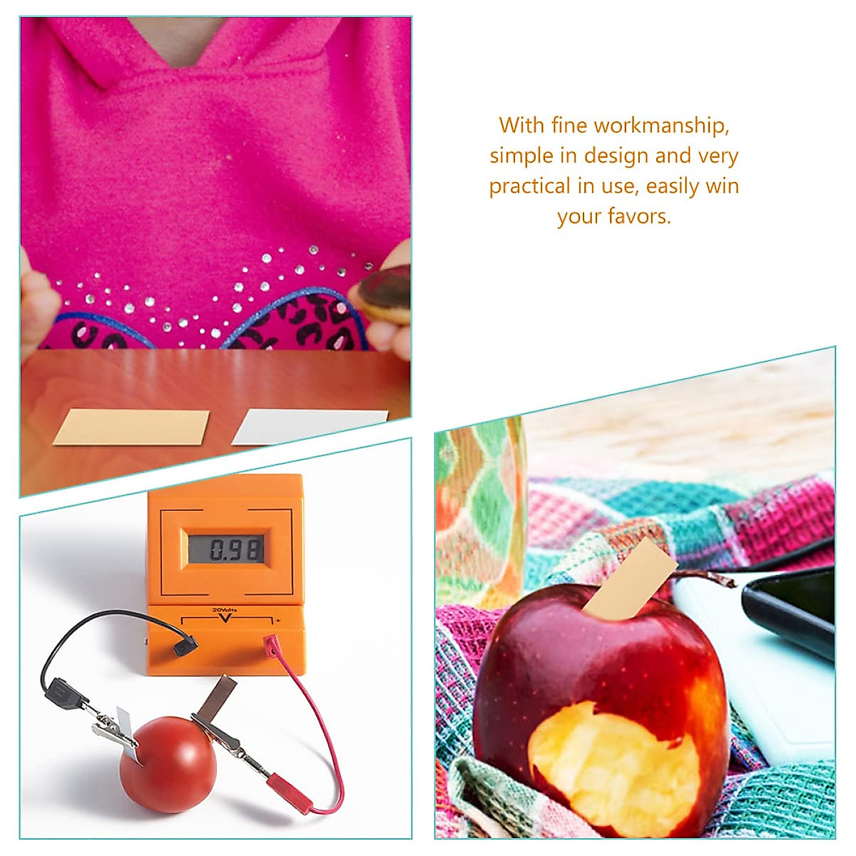 iplusmile 10 Pairs Zinc Sheet Copper Sheet Plating Kit Nickel Anode Black Oxide Coating Kit Potato Light Nickel Plating Kit DIY Kits Electrode Strip for Plating Aluminum Plate Fruit