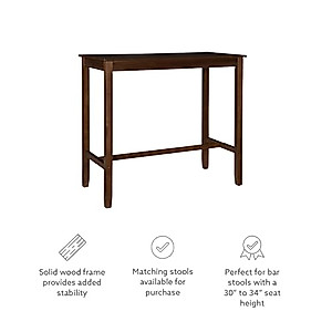 Linon 42 inch Height Pub Claridge Table, Rustic Brown Bar