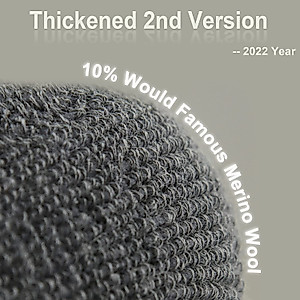 Ski Socks for Men Women Snowboard Socks Skiing Calf Socks Winter Long Socks with Merino Wool 2nd Version, Winter Sports Socks 2 Pair