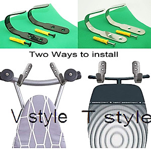 AUXPhome Wall Mount Laundry Rooms Ironing Board Hook Holder Storage White/Black Organizer Display Racks/Wall-Mounted Iron Rest Hanging Ironing Board Holder - Durable Steel - Silver