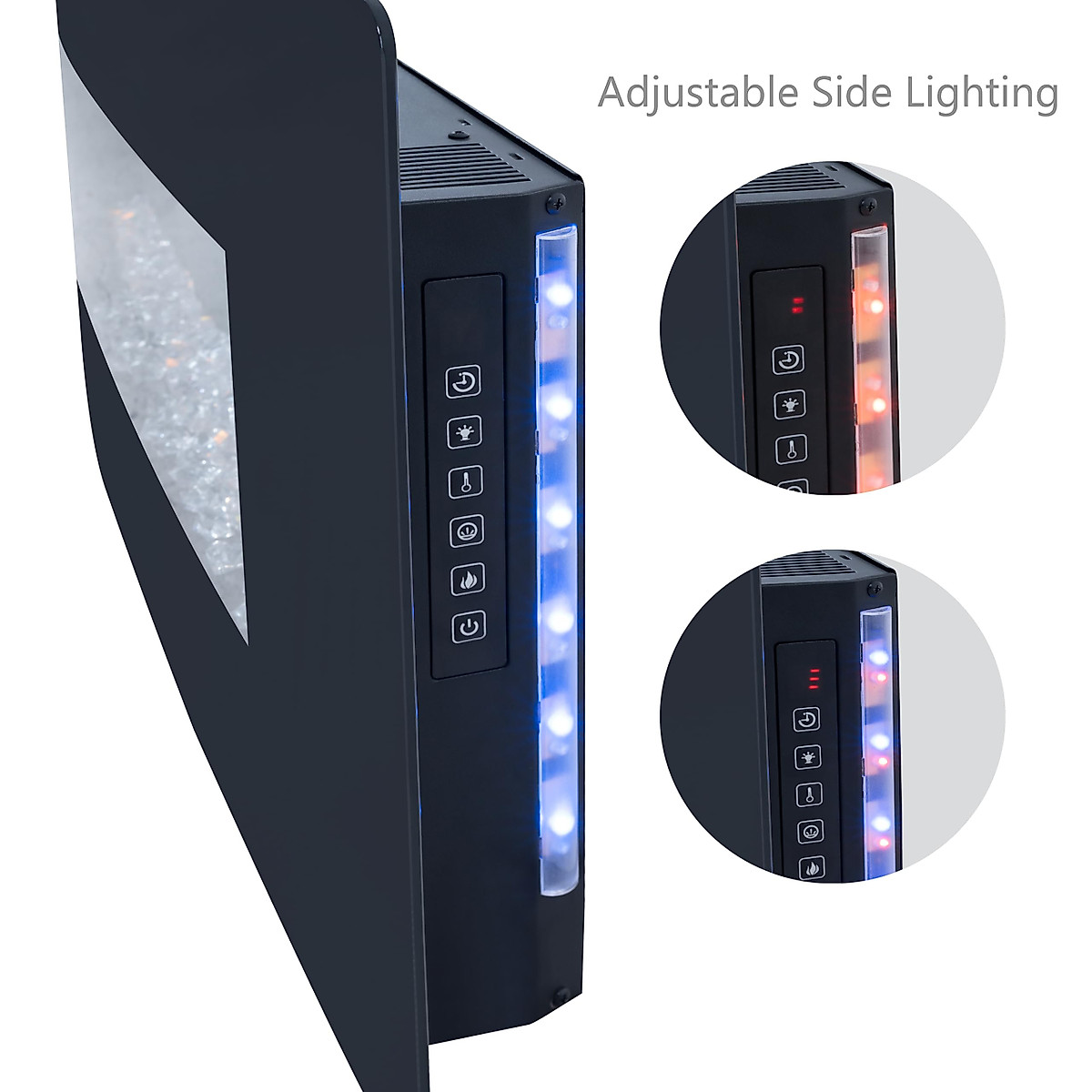 Nilecc Electric Fireplace Insert, 36" in-Wall Recessed and Wall Mounted 1500 W Faux Fireplace Fit for 2X 4 and 2X 6 Stud with Remote Control, Log & Crystal