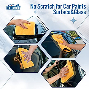 HOMEXCEL Microfiber Towels for Car,Premium Cleaning Cloth Lint Free,Scratch Free,Strong Water Absorption,Car Washing Drying Towel for Household,Auto Detailing,Windows,16" x 24",3 Pack