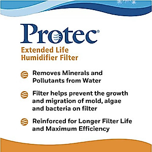 ProTec Humidifier Filter Replacement, Wicking Replacement Filter, Pack of 3 â€“ Humidifier Replacement Filter Works with Vicks Cool Mist Humidifiers and Other Models,3 Count (Pack of 1)