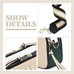 WOG2008 Crossbody Bags for Women Trendy PU Leather Small Camera Bag Purses Designer Shoulder Handbags with Wide Straps