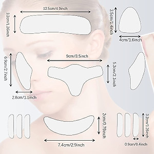 16 Pcs Reusable Silicone Chest Pads Patch Silicone Neck Pad Forehead Pad Set, Cleavage Pad Eye Mask Cheek Stick Anti Wrinkle Strips Anti Wrinkle Patches