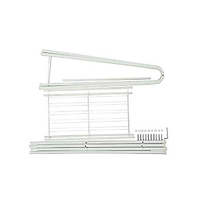 Home-Like 2-Tier Garment Rack, Metal Clothes Rack, Storage Clothing Rack with Single Hanging Rail and 2 Shelf for Bedroom Entryway Launary L23.7"xW13.19"x H62.99" White