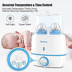 Baby Bottle - Baby Bottle Warmer: Double Bottle Warmer Fast Milk Warmer for Breastmilk feeding or Formula with Timer LCD Display Accurate Temperature Control Defrost & Keep Baby Food Heating BPA-Free