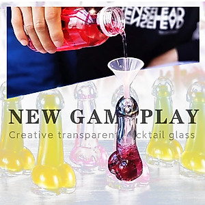 VLIZO Night Club Wine Glass 4PCS Creative Cocktail Py Fun Bar Restaurant Set, 3.3 ounces