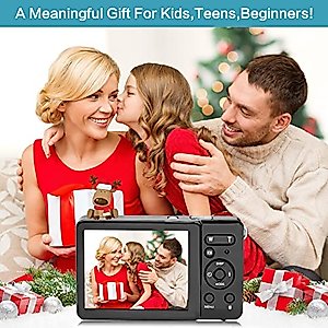 Digital Camera for Photography, FHD 1080P 20MP Point and Shoot Camera with 2.8" TFT LCD, Compact Rechargeable Vlogging Cameras for Kids,Beginner,Students,Teens,Elders (Red)
