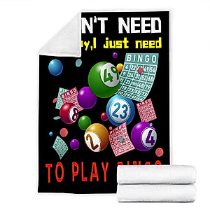 SANBOBO I Don't Need Therapy, I Just Need to Bingo Flannel Fleece Blanket Throw Couch Microfiber Soft Cozy Lightweight Luxury Bed Blanket 80"x60"for Adult