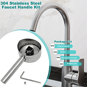 generic 1set 42mm Width 304 Stainless Steel Faucet Handle Kit,for Single Handle Faucet(One-Shape Type), Sliver