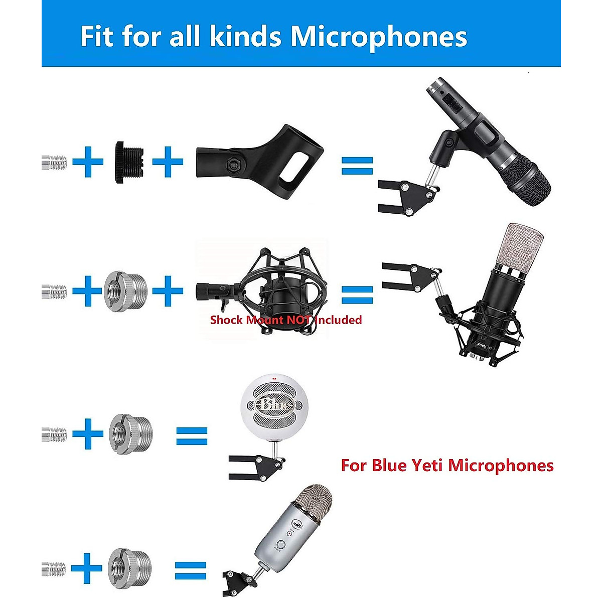 Podium Desk Mic Stand for Podcast, Meetings, Lectures,TV,Radio,Blue Yeti Snowball Microphone