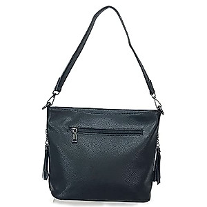 Zzfab Glamorous Star Light Rhinestones Crossbody Bag Little Hobo Black Bling Purse