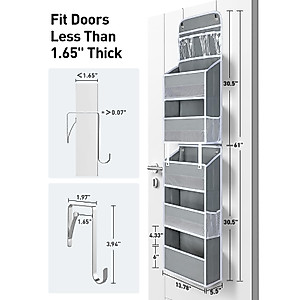 Yecaye 6-Shelf Detachable Over The Door Organizer - Heavy-Duty 44lb Capacity Bathroom Closet Organizers and Storage - Versatile Toy Storage Organizer for Baby Essentials Stuffed Animal Storage
