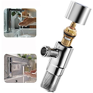 Wolfride 2Pcs Faucet Cartridge Replacement, 20 Teeth G1/2" Brass Ceramic Stem Disc Cartridge Cartridge Faucet Valve Hot and Cold for Bathroom Kitchen Faucets