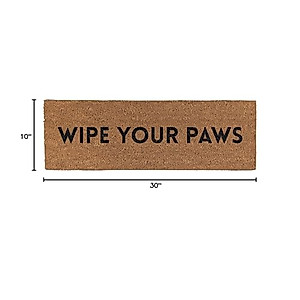 Santa Barbara Design Studio Pets Collection Coir Fiber Door Mat, 30 x 10-Inch, Wipe Your Paws