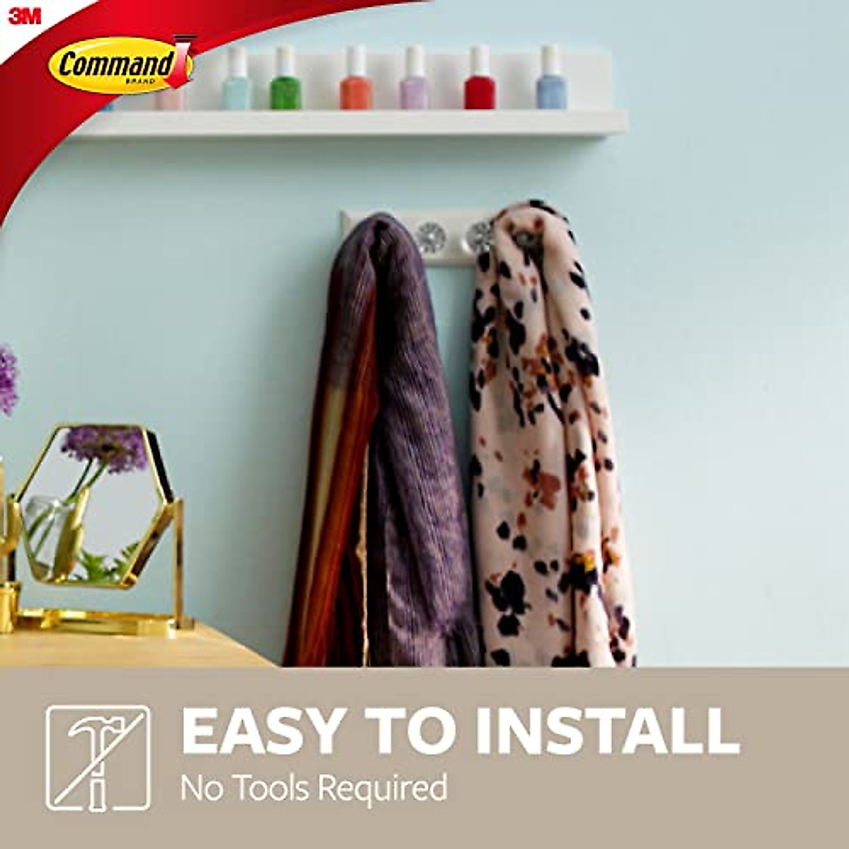 Command HOM-18CR-ES Jewelry and Scarf Rack, Crystal