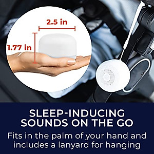 Yogasleep Travel Mini Portable White Noise Machine, 6 Soothing Sounds, Dimmable Night Light, Compact Size for Travel & Diaper Bag, Sleep Aid for Adults & Baby, USB Rechargeable, Lanyard for Hanging