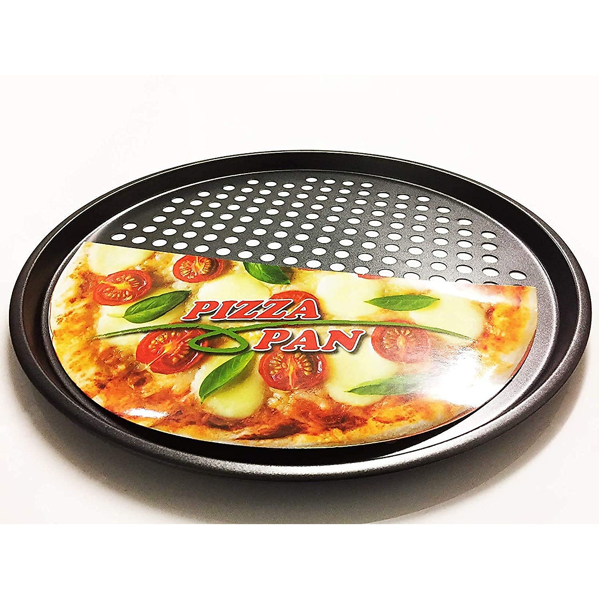 Pizza Pan with holes -Nonstick Carbon Steel Pizza Pan, Pizza pans，Pizza Tray Bakeware Perforated Round For Home Kitchen - PROFESSIONAL CLASS 32.5CM Diameter 12 3/4" INCHES with Fast Crisp Technology