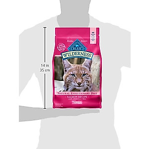 Blue Buffalo Wilderness Natural Adult Dry Cat Food, High-Protein and Grain-Free Diet, Supports Healthy Muscle Development and a Healthy Immune System, Salmon, 5-lb Bag