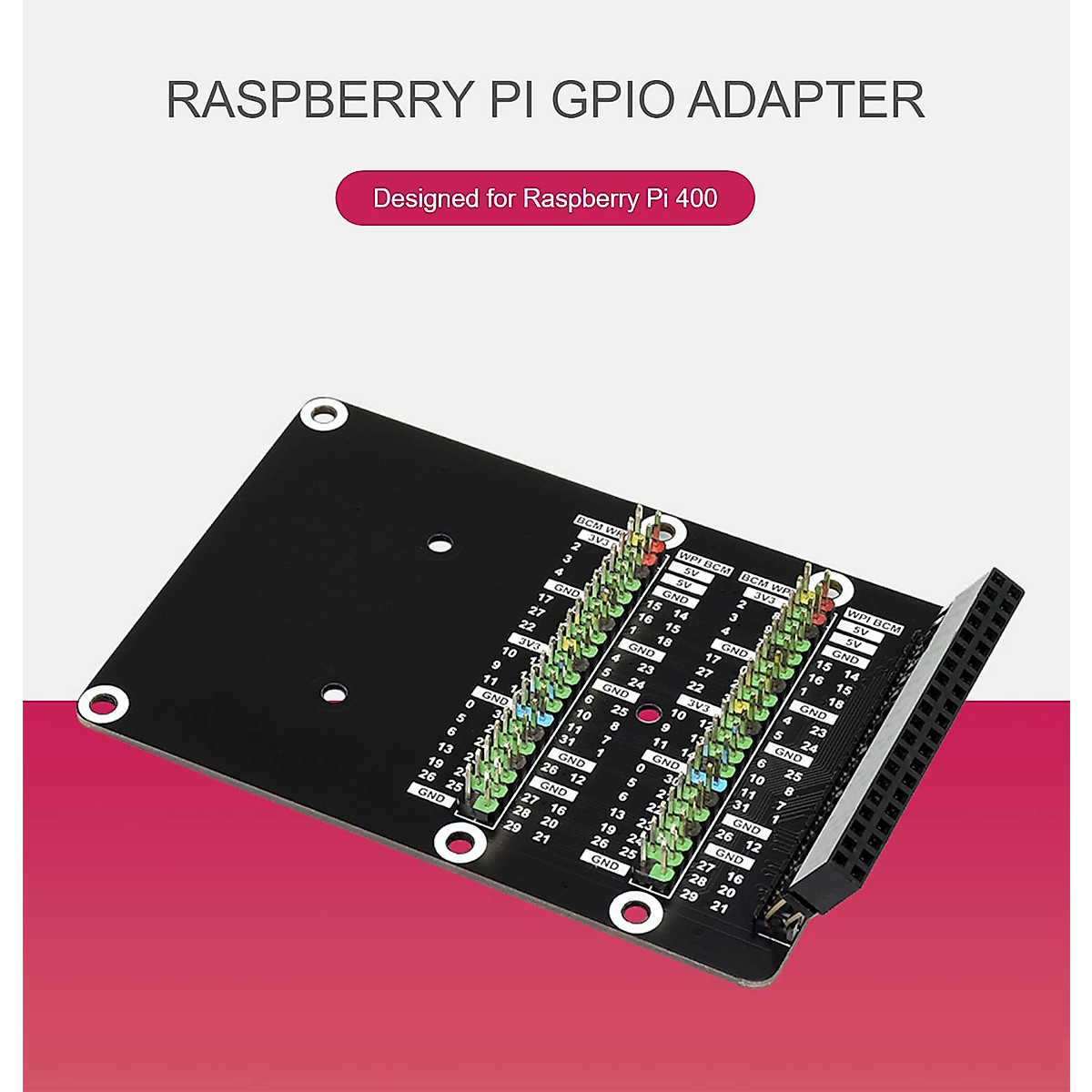 Waveshare Raspberry Pi 400 GPIO Header Adapter Header Expansion 2X 40PIN Header Leaning Version Designed for Raspberry Pi 400
