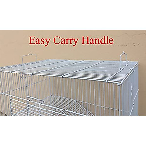 New Large 3 Levels Ferret Chinchilla Sugar Glider Rats Animal Cage, Narrow 3/8-Inch Bar Spacing (30" L x 18" W x 24" H White)