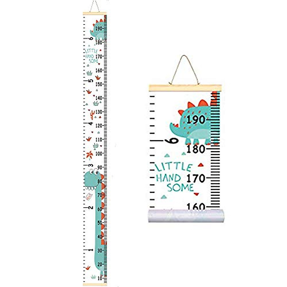 Removable Height Chart for Kids,Dinosaur Measuring Chart Ruler for Grandkids Height as Gifts,Nursey Decoration,Cute Canvas Measurement for Home