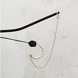 Pearl Hook Ear Stud Airpod Earrings Anti Lost Earring Strap for Airpods (Need Ear Hole) Anti Lost Strap for Airpods Pro, Wireless Earphone Holder Strap Compatible for Airpods 1&2&3/Pro