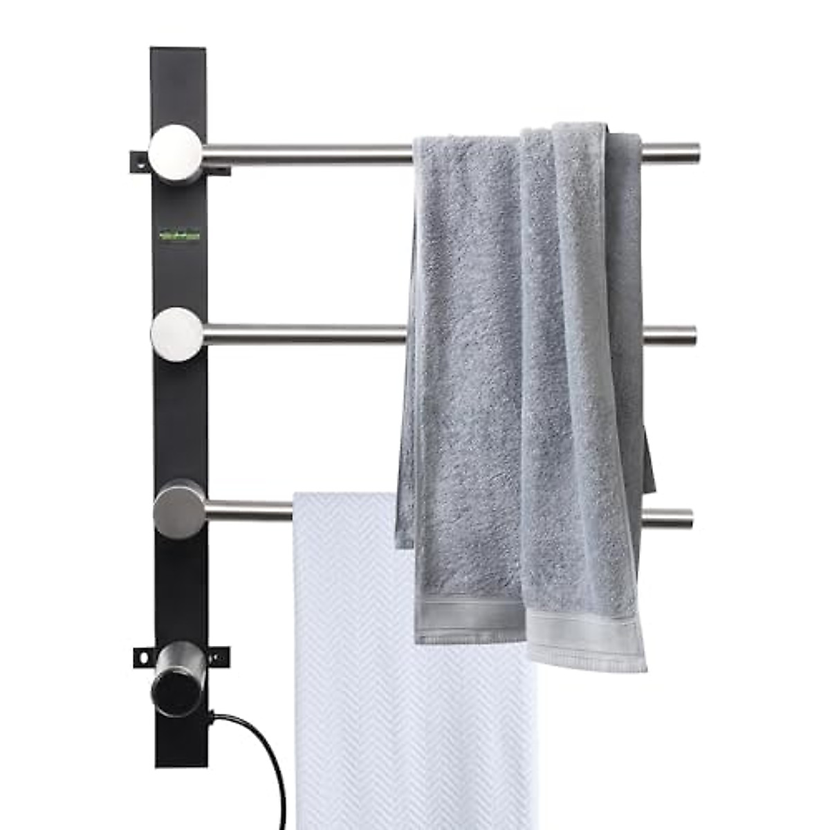 Heated Towel Racks - 3 Bar Bathroom Drying Rack - Wall Mountable Quick Heating Waterproof Heated Towel Rail with Smart Temperature Control and Timer for Kitchen, Gym