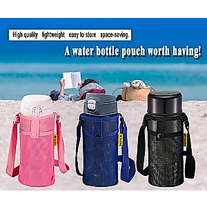 MZTUE Water Bottle Holder with Strap, 3-Pcs Premium Water Bottle Carrier With Strap Easy Clean, Lightweight Water Bottle Bag for Hiking, Walking, Travel, Cycling, Gym, Running