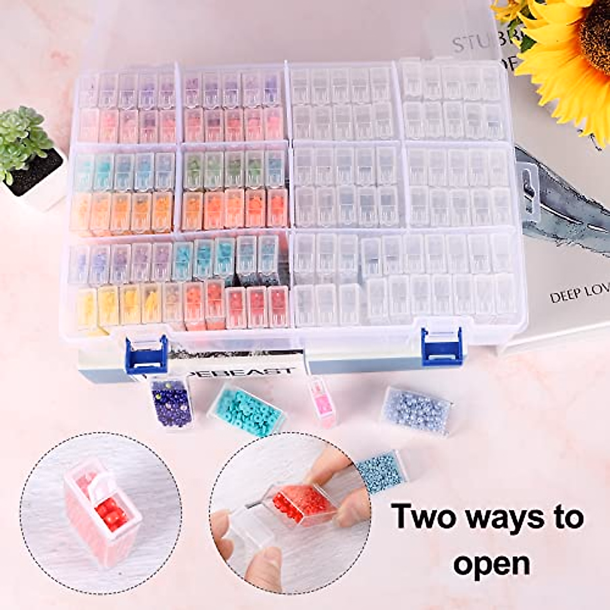 SGHUO 120 Slots Diamond Painting Storage Containers, Diamond Painting Accessories Beads Storage Box for Diamonds, Beads DIY Art Craft Storage