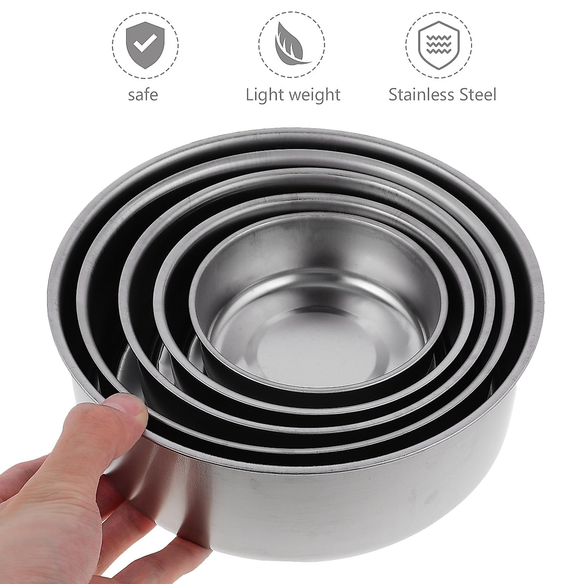 UPKOCH Snack Set Containers Pasta Containers 5pcs Box Food Prep Containers Travel Stainless Steel Bowls Home Accessories Round Crisper Sealing Bowls 5 Piece Set Lunch Box