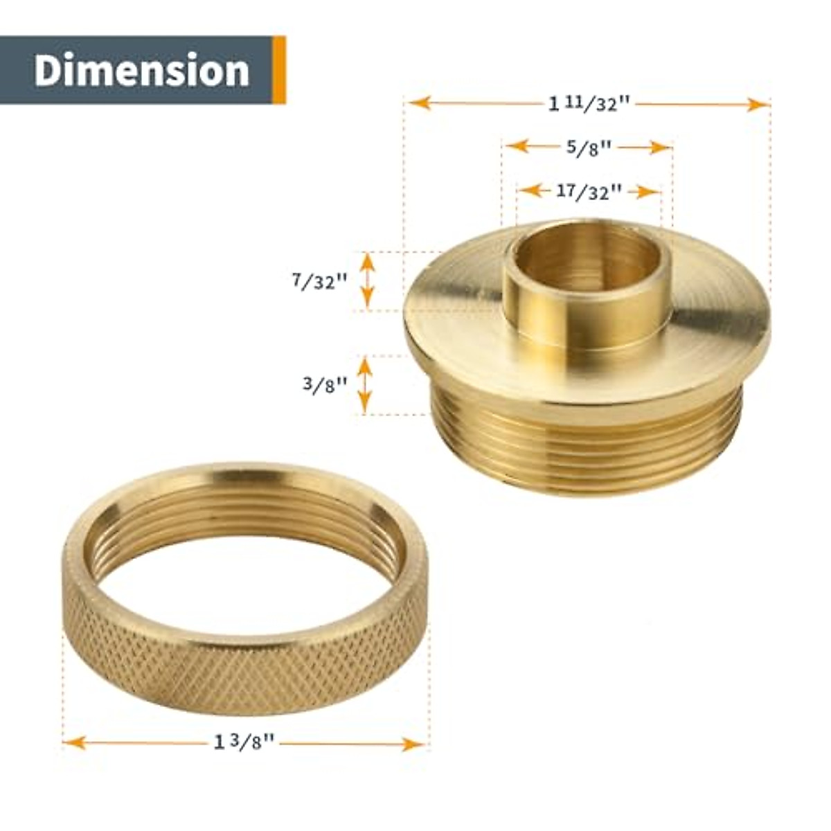 POWERTEC 71166 Short Shank Guide Bushing and Nut, 5/8-Inch