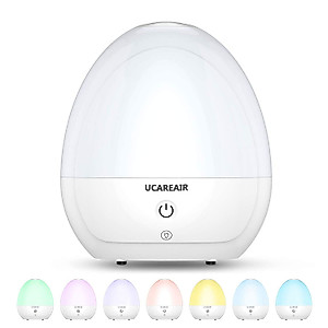 Ultrasonic Cool Mist Humidifiers for Bedroom,2L Humidifiers for Home, 28dB Whisper-Quiet Air Humidifiers for Baby Nursery, 360°Rotation Nozzle, Up to 30 Hours, Auto Shut-Off, 7-Color Night Light