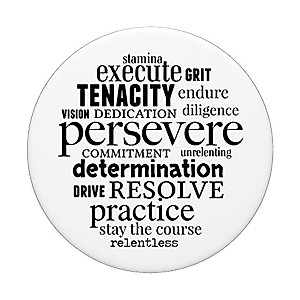 Persevere Word Art Strong Women Men Achievers Inspirational PopSockets Swappable PopGrip