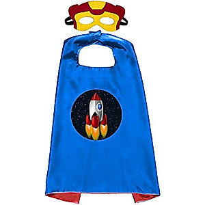 ImpiriLux Play Tent for Kids with Cape and Mask Costume Set | Rocket Themed Children's Pop Up Playhouse Fort for Boys and Girls