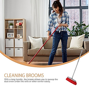 SOLUSTRE Angle Broom Steel Long Handle Broom Soft Bristles Broom Wide Sweeper Broom for Home Kitchen Office Yard Use