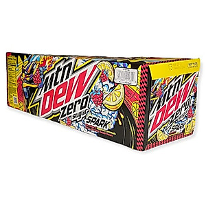 Pepsi Co Mountain Dew Spark, the Dew with a blast of Raspberry Lemonade by Munchie Box (Pack of ( 12 ) Cans 12 oz Spark Zero)